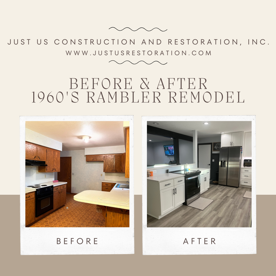 1960's Rambler Remodel Project - Just Us Construction & Restoration, Inc.